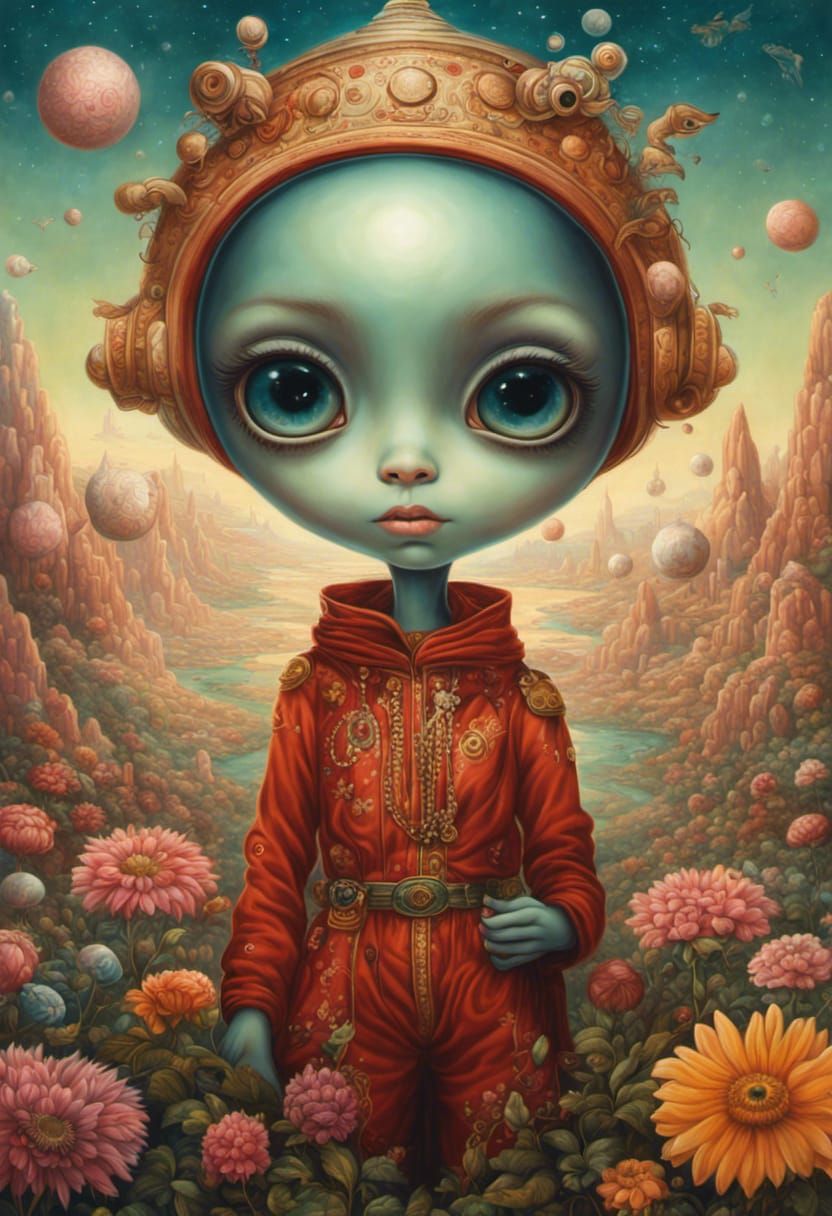 Alien girl - AI Generated Artwork - NightCafe Creator