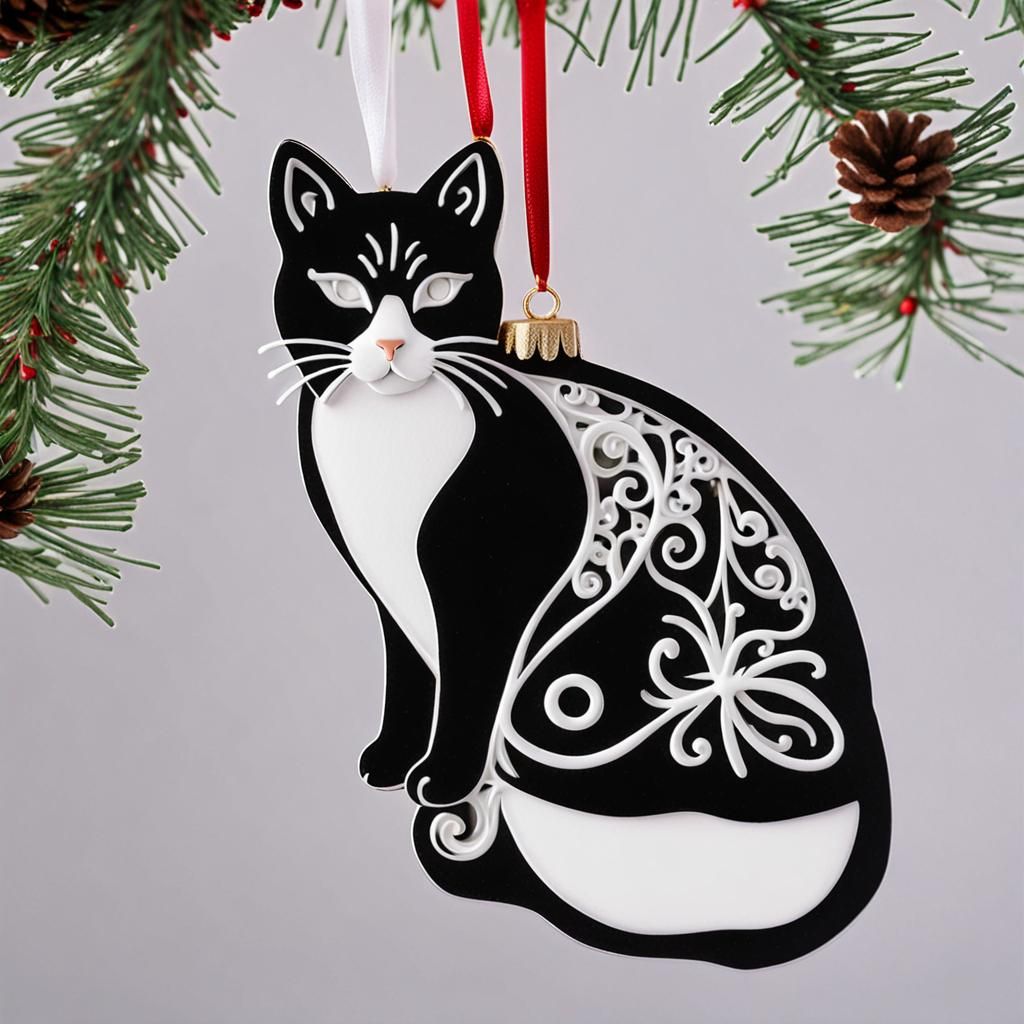 Cat Christmas Tree Ornament 2 - AI Generated Artwork - NightCafe Creator