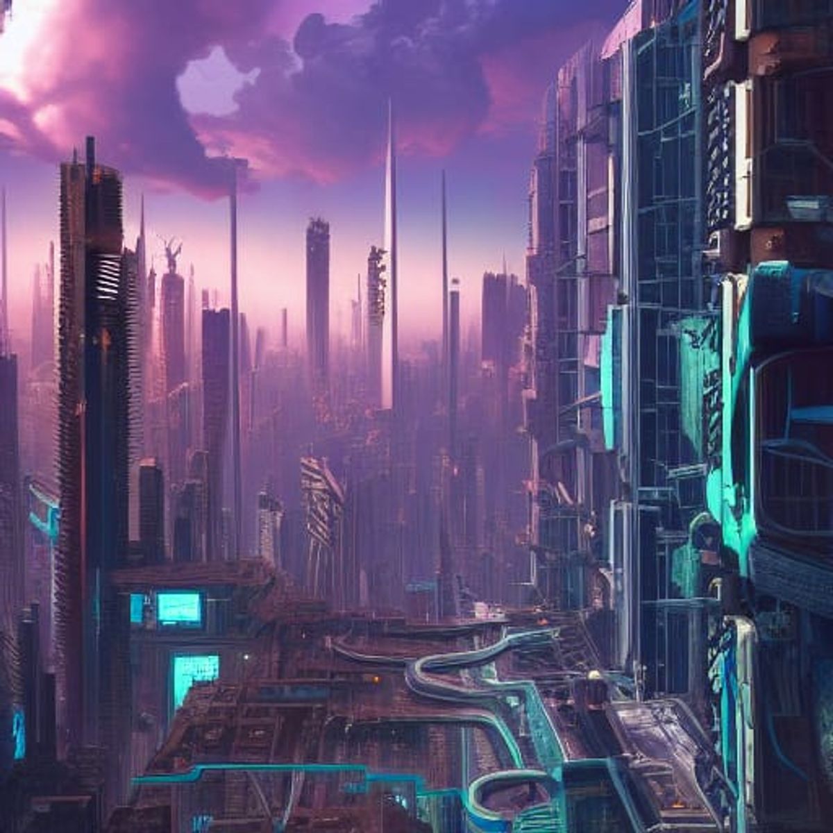 Raypunk City - AI Generated Artwork - NightCafe Creator