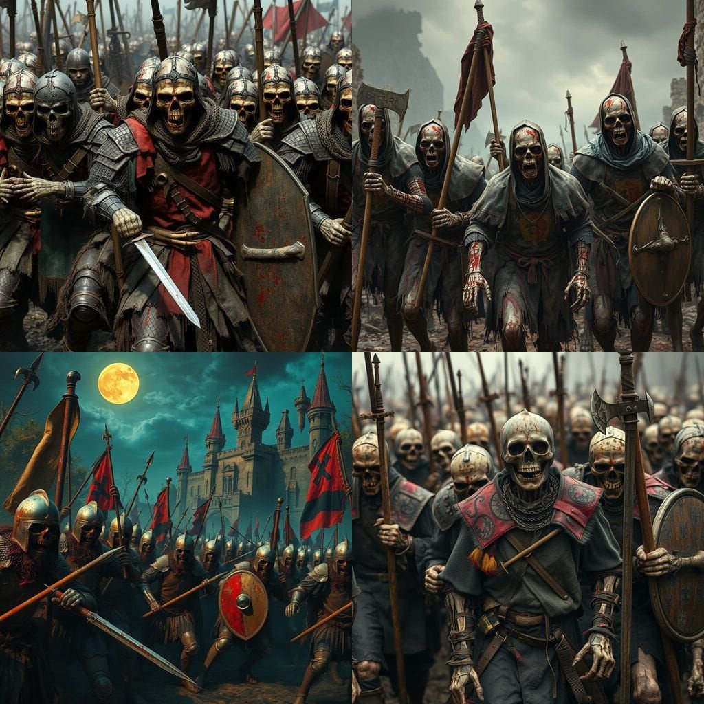 Skeleton army part 2 - Medieval Undead Horde in Fierce Battl...