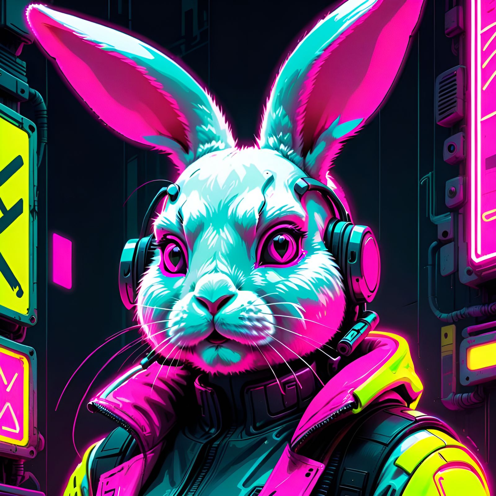 Pop art cyberpunk bunny - AI Generated Artwork - NightCafe Creator