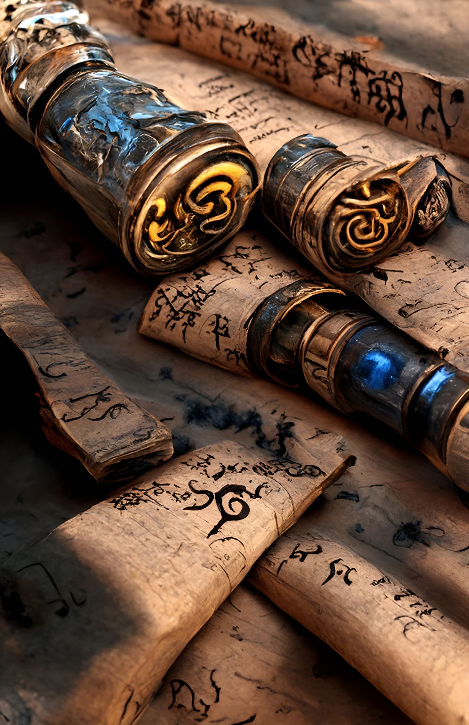 Ancient magic scrolls - AI Generated Artwork - NightCafe Creator