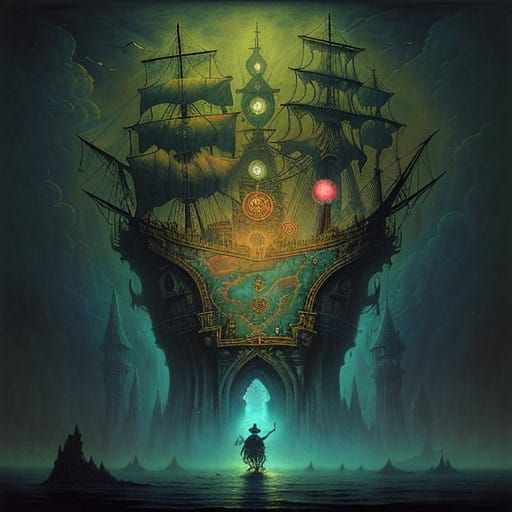 Real Treasure map - Whimsical Pirate Treasure Map with Ancie...