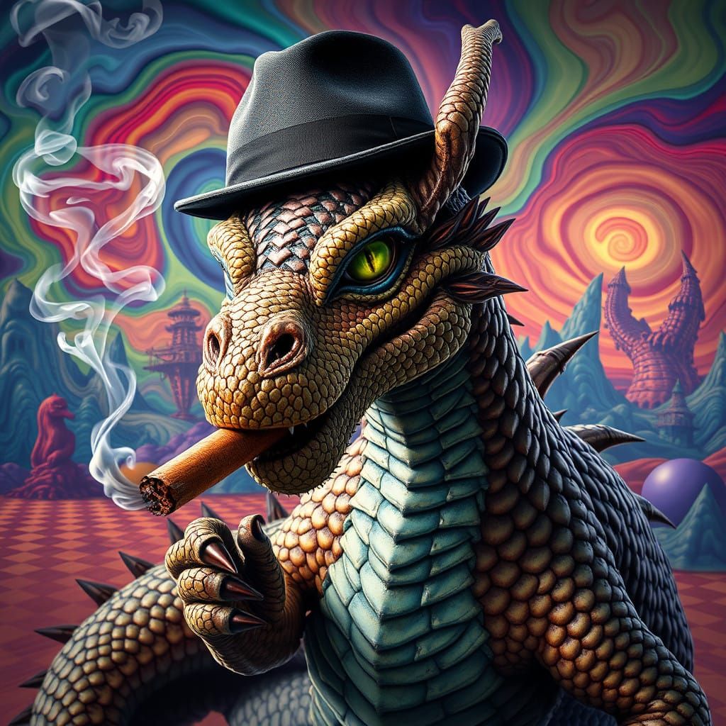 Dragon Smoking Cigar - Dragon Smoking Cigar