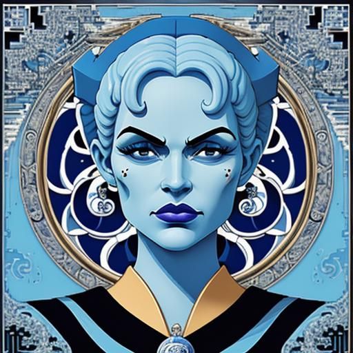 Popeye the Sailor Delft Blue. In Delft blue tones, fractal patterns ...