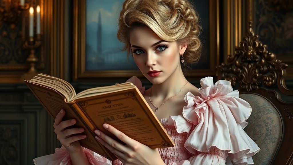 Ethereal French Beauty in Rococo Elegance - AI Art