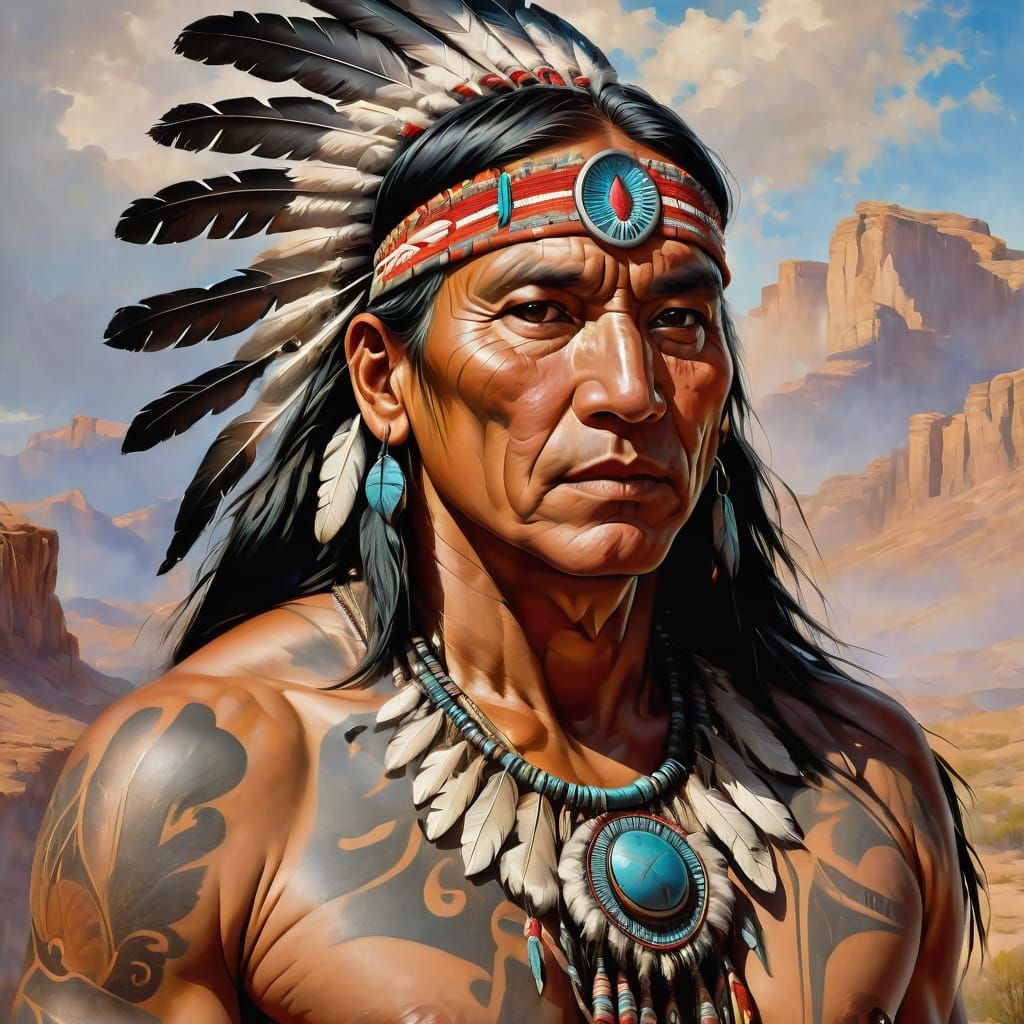 Indian chief 5 - AI Generated Artwork - NightCafe Creator