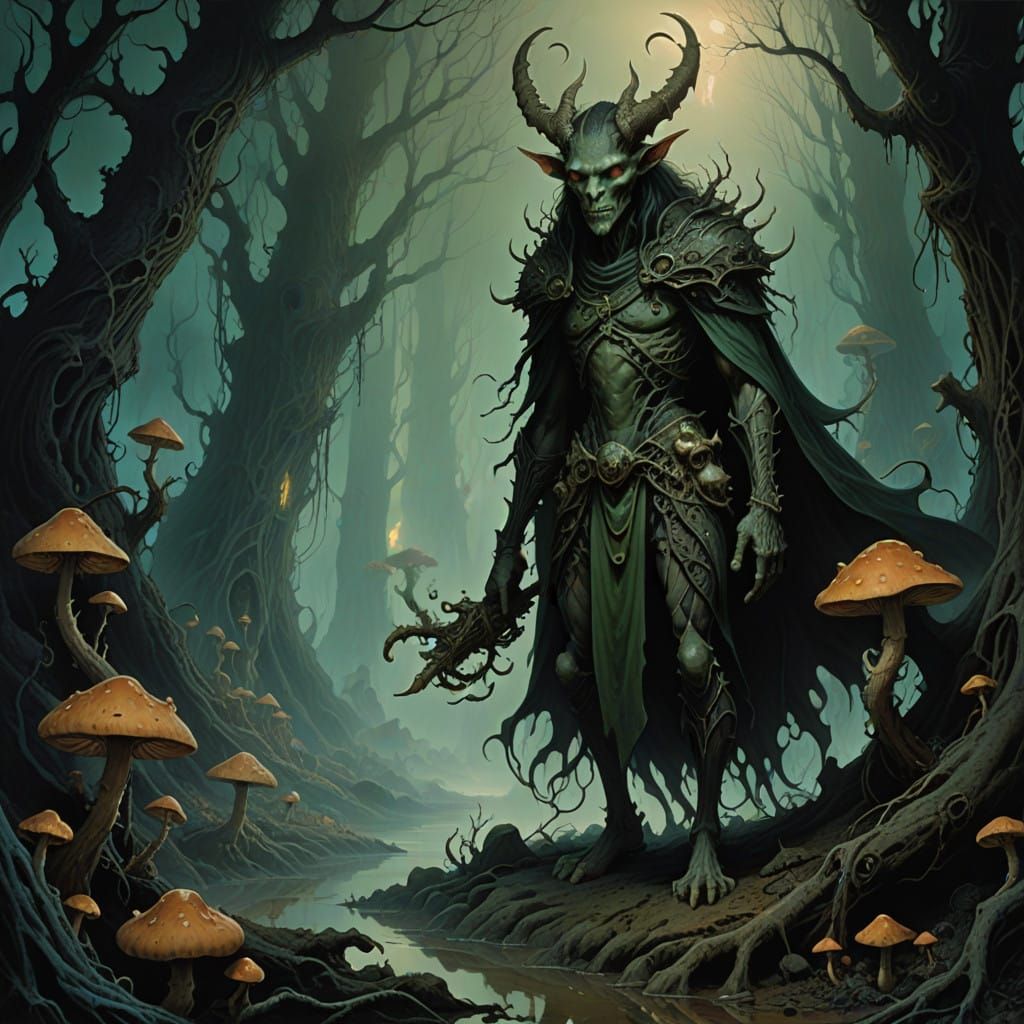 goblin drow tiefling hybrid male - Dark Fantasy Goblin Drow...