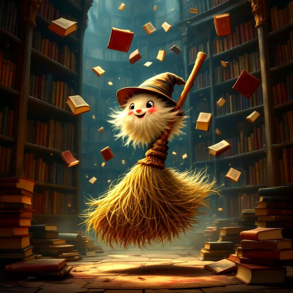 A Dust Mite and Broom - Dancing Broom Brings Whimsy to Libra...