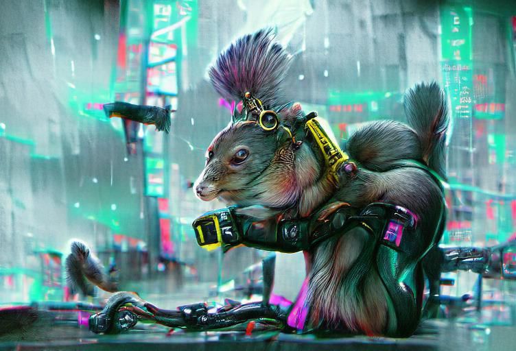 Cyberpunk squirrel - AI Generated Artwork - NightCafe Creator