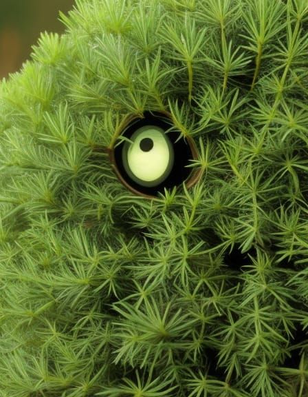 put eyes and mouth on juniper bush - AI Generated Artwork - NightCafe ...