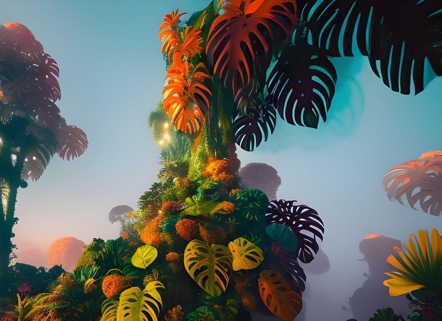 The world's biggest Monstera - AI Generated Artwork - NightCafe Creator