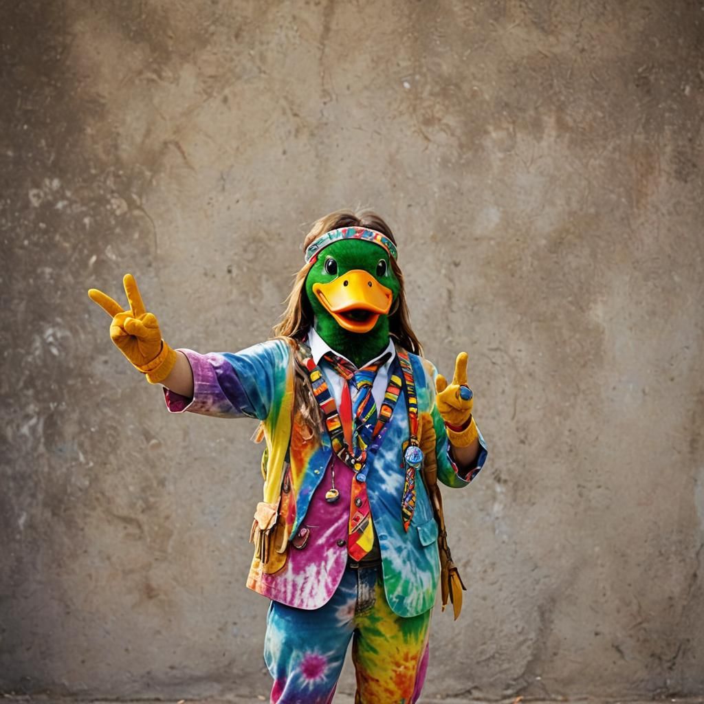 duck giving the peace sign - AI Generated Artwork - NightCafe Creator