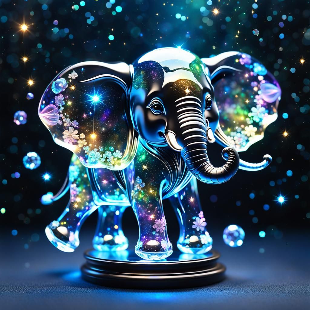 Sparkling elephant - AI Generated Artwork - NightCafe Creator