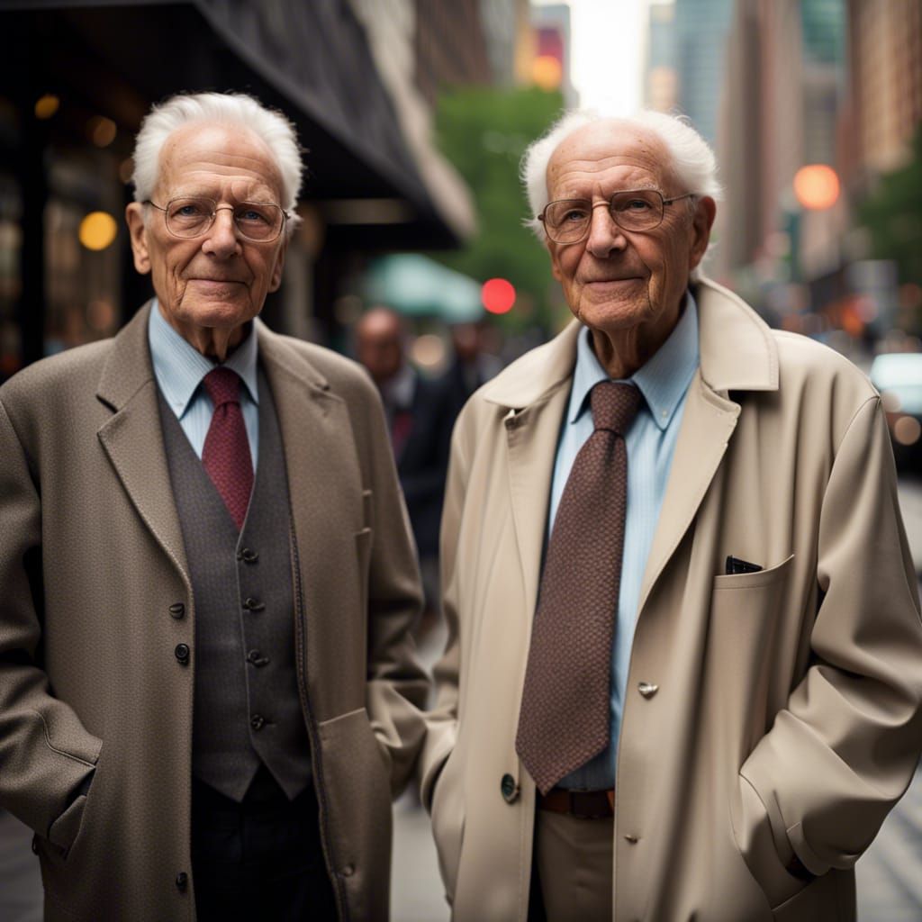 Two old friends enjoying a beautiful NYC day - AI Generated Artwork ...