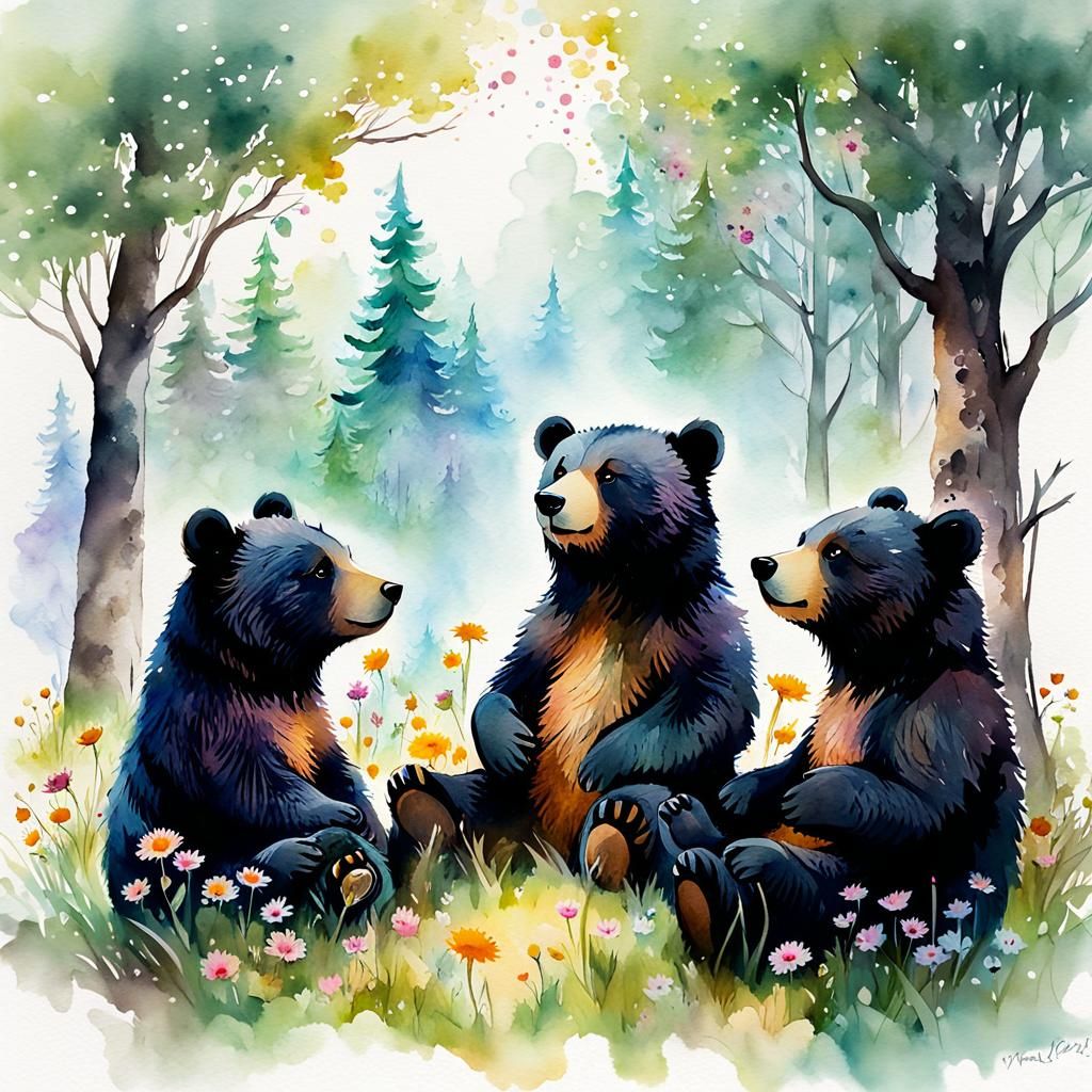 "Three Little Bears" storybook - Ver.1 - AI Generated Artwork ...