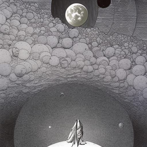 City on the moon, Moebius, Gustave Doré - AI Generated Artwork ...