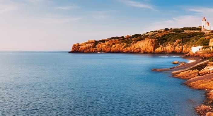 A small town by the sea - AI Generated Artwork - NightCafe Creator