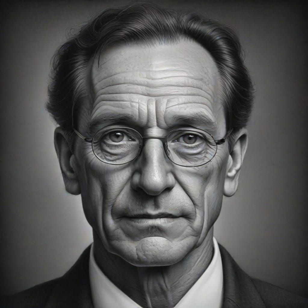 Erwin Schrödinger, portrait - Portrait of Austrian Physicist...