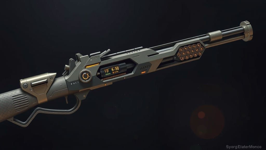 Mini gatling gun is compact yet robust weapon with a sci-fi appearance ...