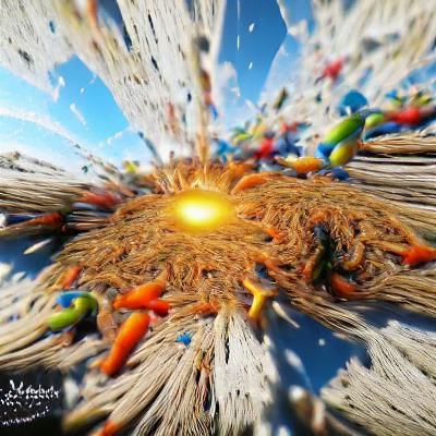 ecstatic cartoon sun explosion in space time universe 8k resolution ...