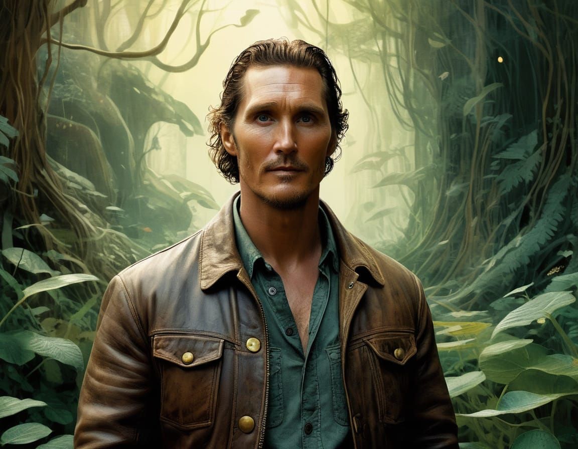Matthew McConaughey as Joseph "Coop" Cooper, clad in a worn, earth ...