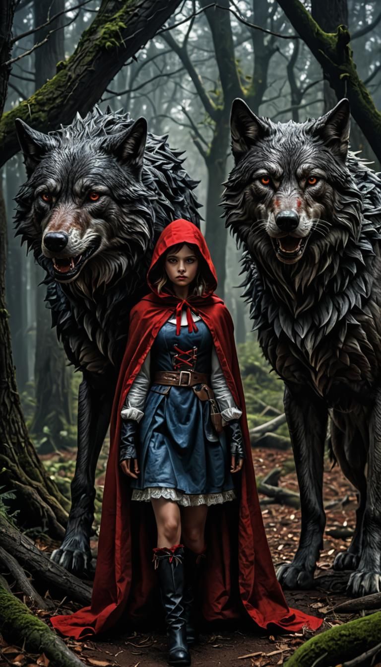 Little Red Riding Hood and the Big Bad Wolves - AI Generated Artwork ...