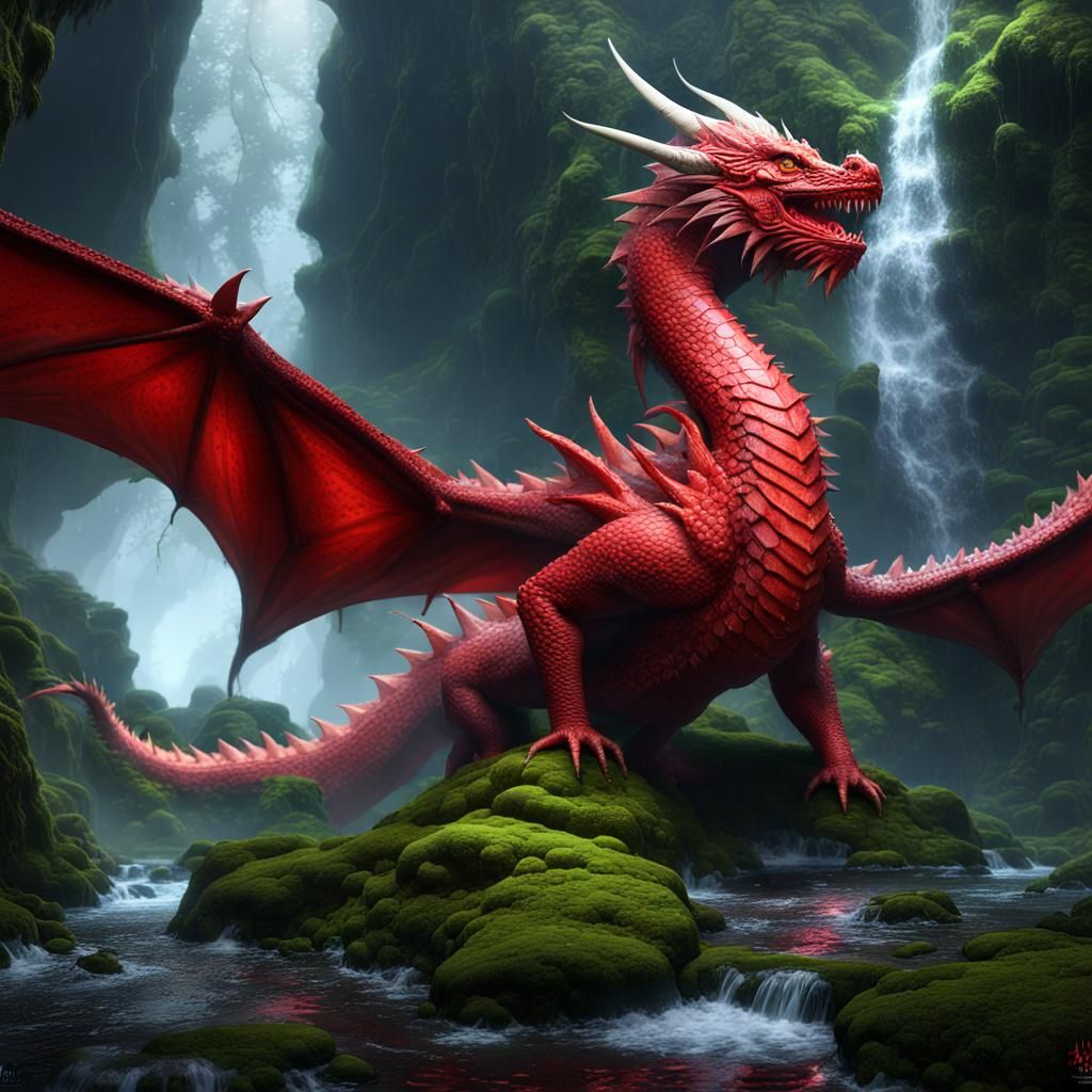 Large Red Dragon - AI Generated Artwork - NightCafe Creator