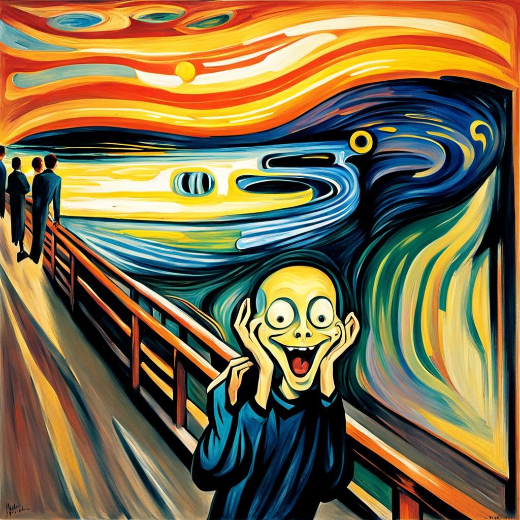 Loud smile inspired by The Scream by Munch - AI Generated Artwork ...