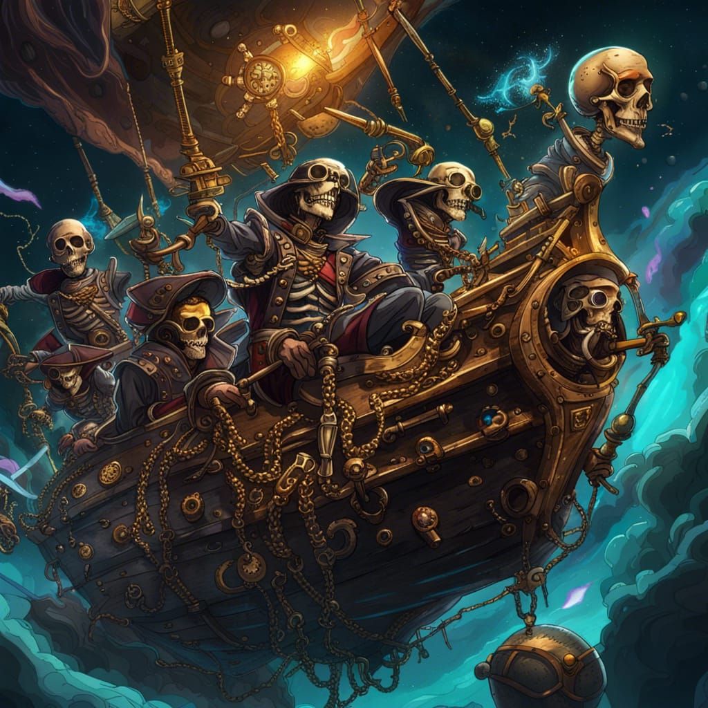 Space Skeleton Pirates - AI Generated Artwork - NightCafe Creator