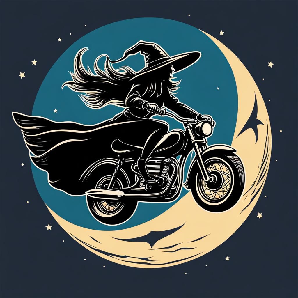 Motorcycle Witch - AI Generated Artwork - NightCafe Creator