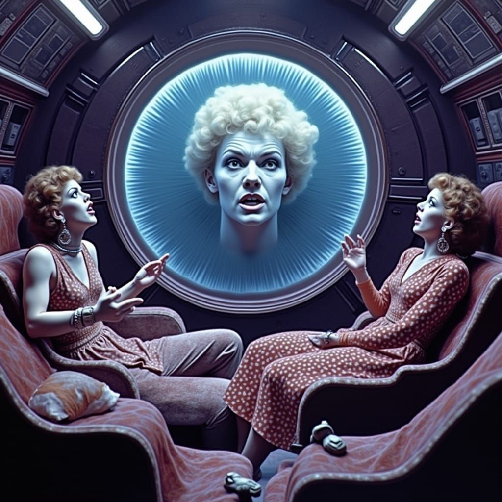 Retro Sci-Fi Horror Scene in Pulp Comic Style - AI Art