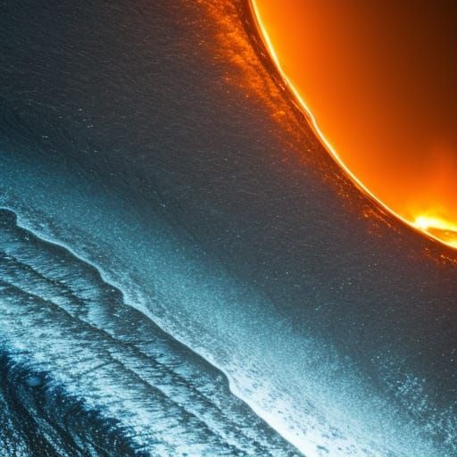 insanely detailed up close photography of liquid fire plunging into ...