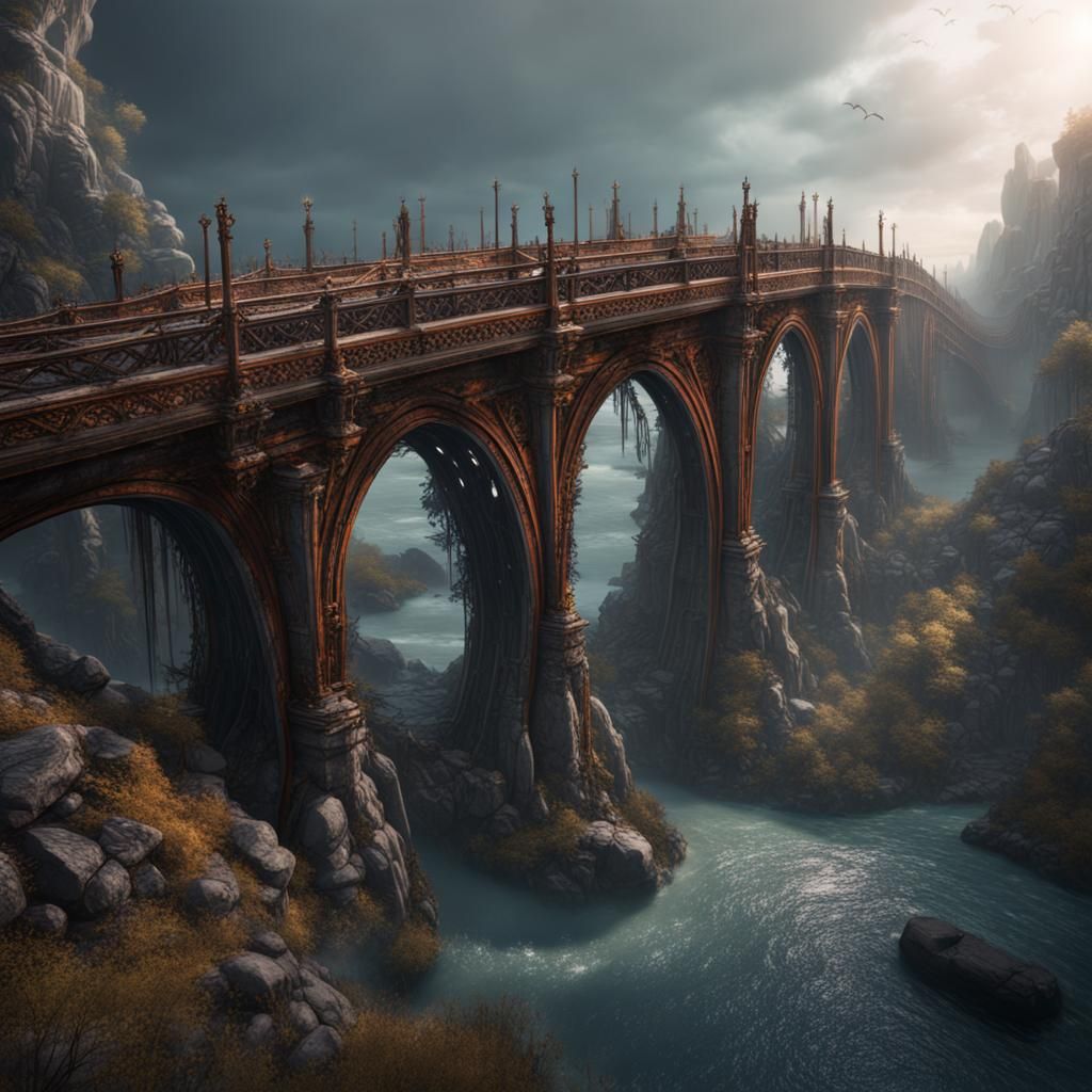 bridge collapsing - AI Generated Artwork - NightCafe Creator