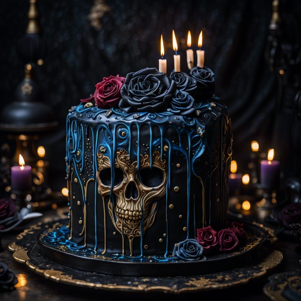 Goth Cake - AI Generated Artwork - NightCafe Creator