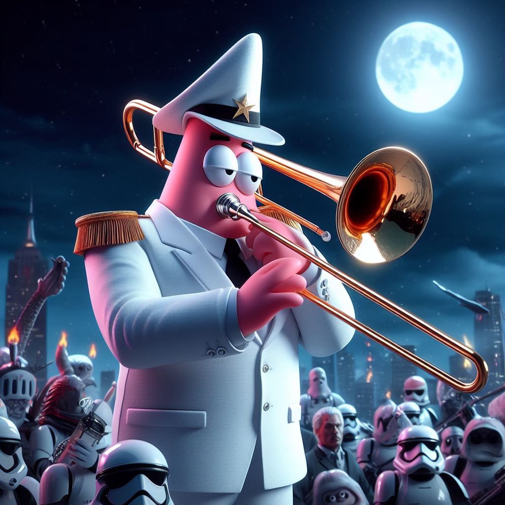 Patrick Playing for Stormtroopers - AI Generated Artwork - NightCafe ...