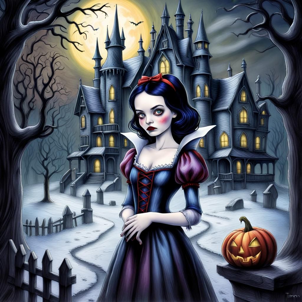 Beautiful Gothic snow white, Halloween Town, eerie, storybook ...
