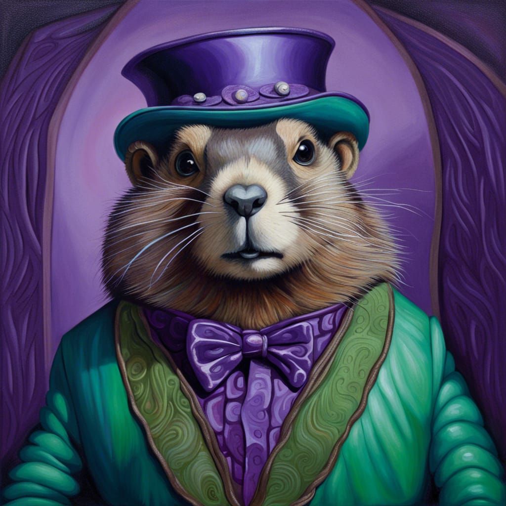 An intricately detailed surreal oil portrait of an anthropomorphic ...