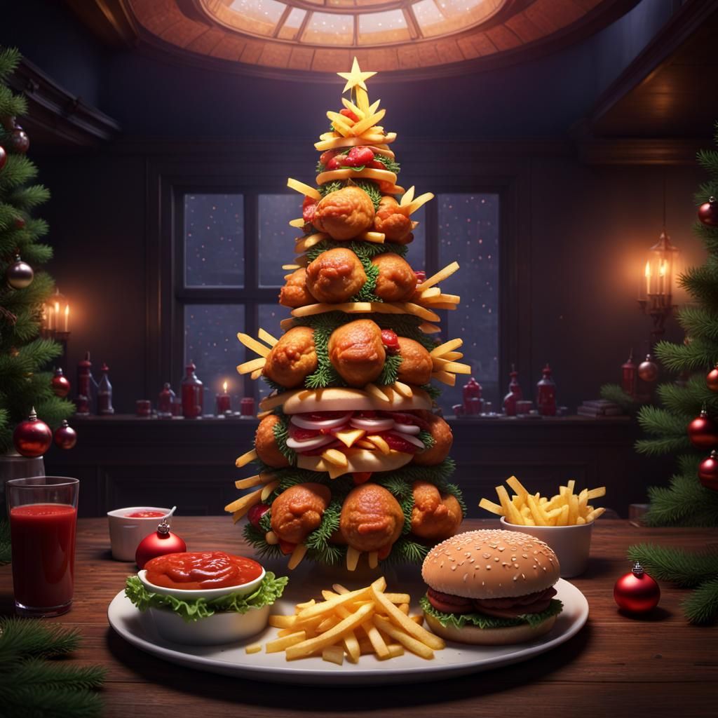 Merry fast food Christmas - AI Generated Artwork - NightCafe Creator