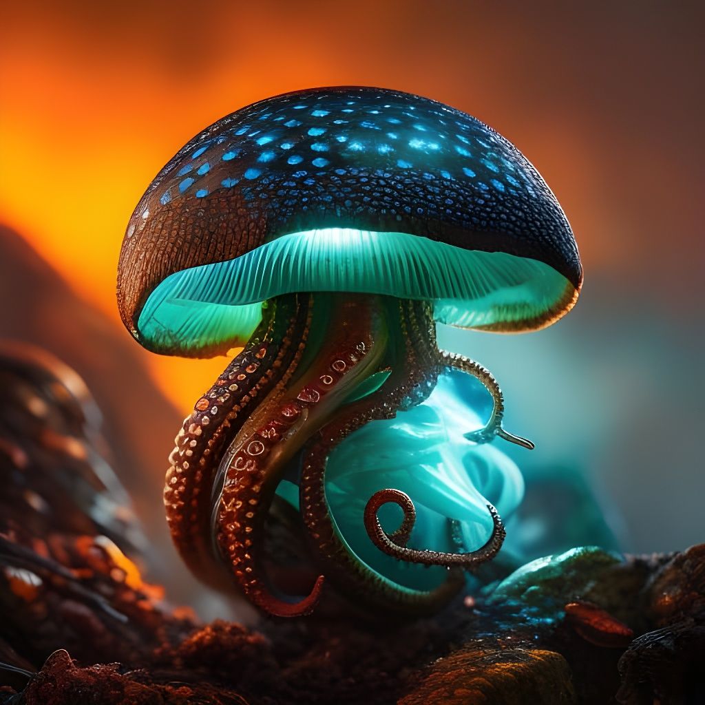 tentacled alien mushroom - AI Generated Artwork - NightCafe Creator