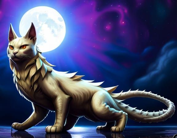 "lovecraftian kaiju cat", eldritch anime, pixiv, complex, ethereal ...