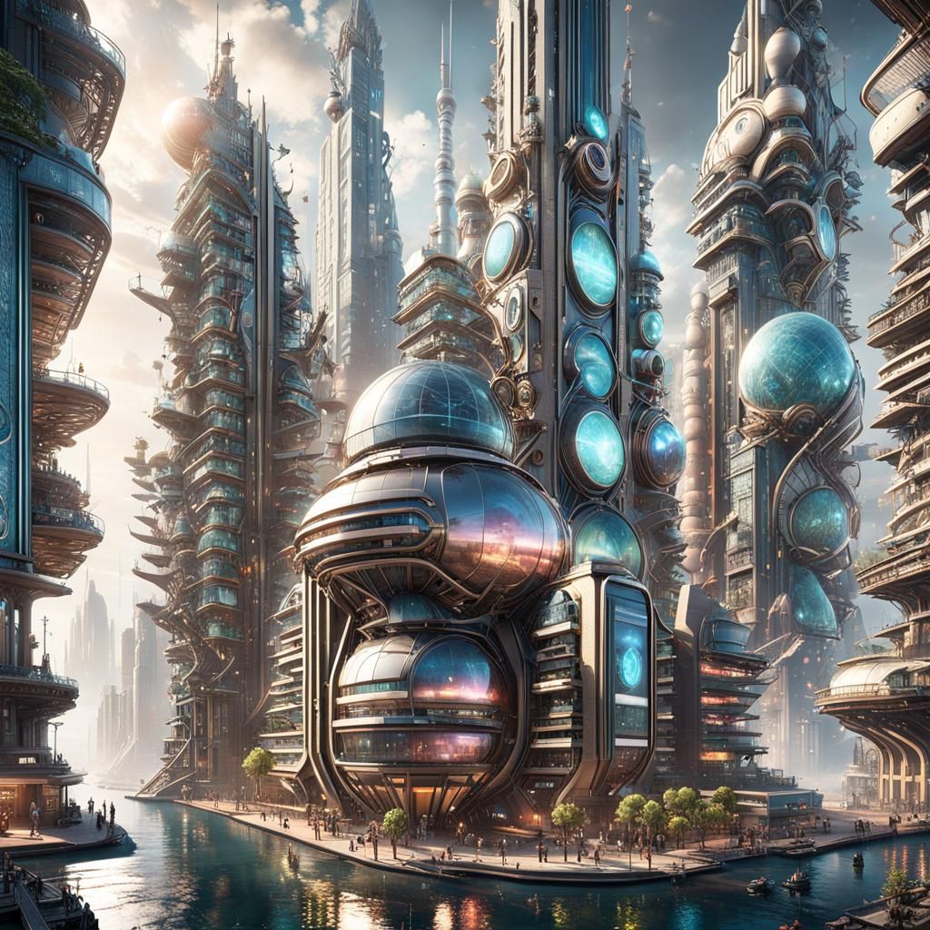 Aetherpunk Megalopolis - AI Generated Artwork - NightCafe Creator