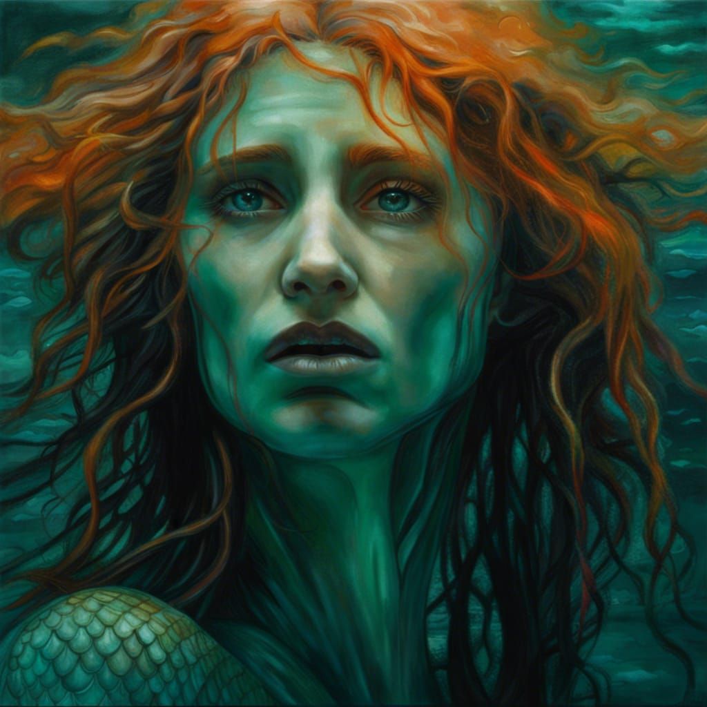 Sad mermaid - AI Generated Artwork - NightCafe Creator