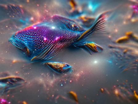 Fish Swimming in the Galaxy - AI Generated Artwork - NightCafe Creator