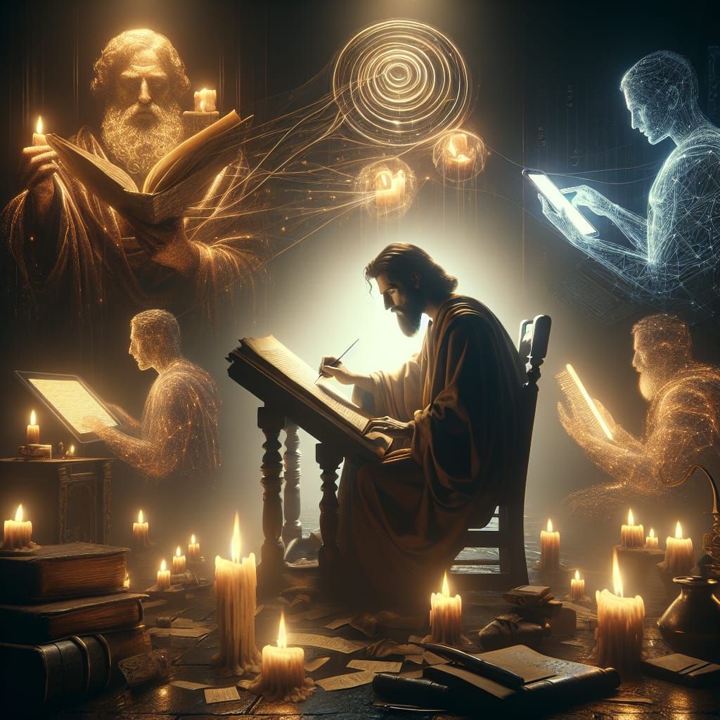 Apostle John Illuminates the Ages with Gospel of J... - AI Art