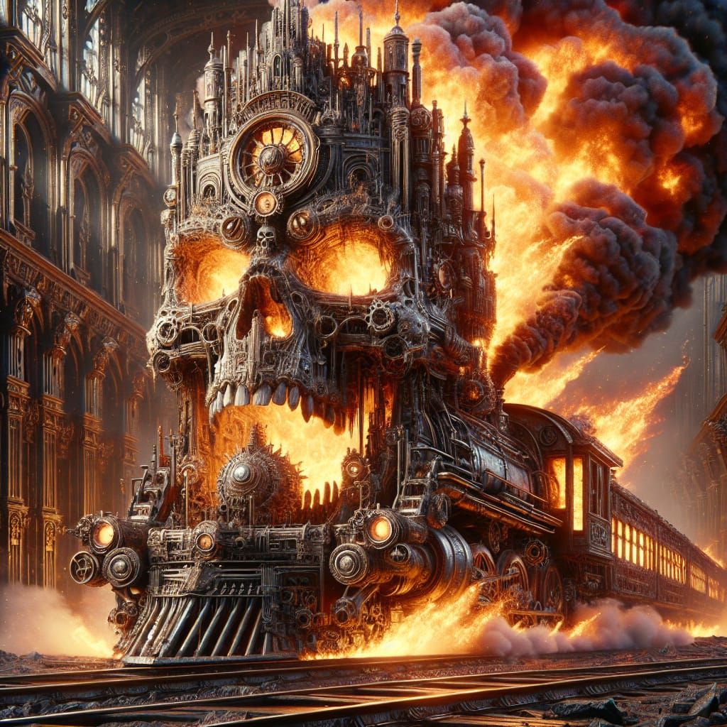Train of Skulls - AI Generated Artwork - NightCafe Creator