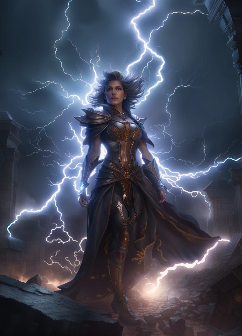 Lightning Goddess - AI Generated Artwork - NightCafe Creator
