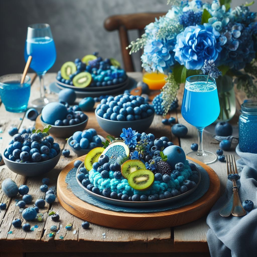 Blue-Themed Breakfast - AI Generated Artwork - NightCafe Creator