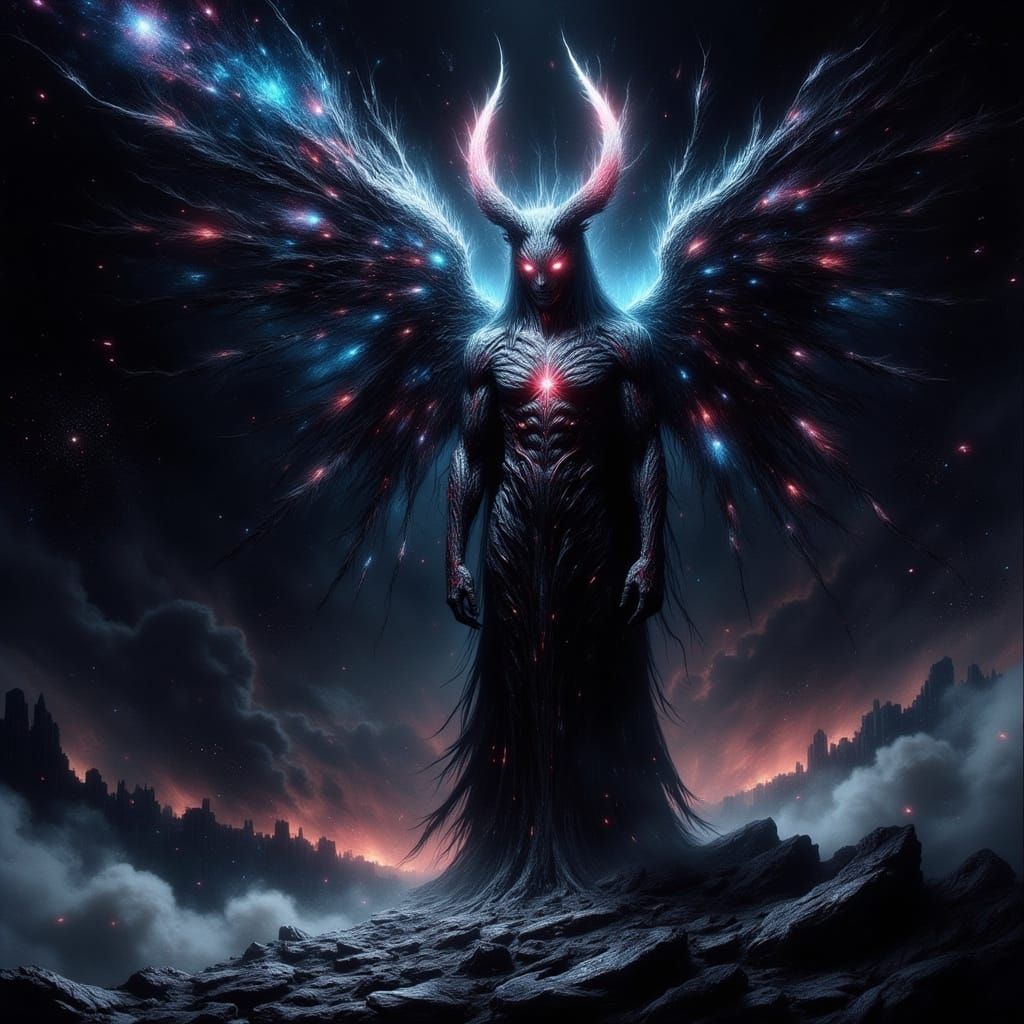 Cosmic Destroyer - Cosmic Destroyer: Horned Demon in Nebula ...