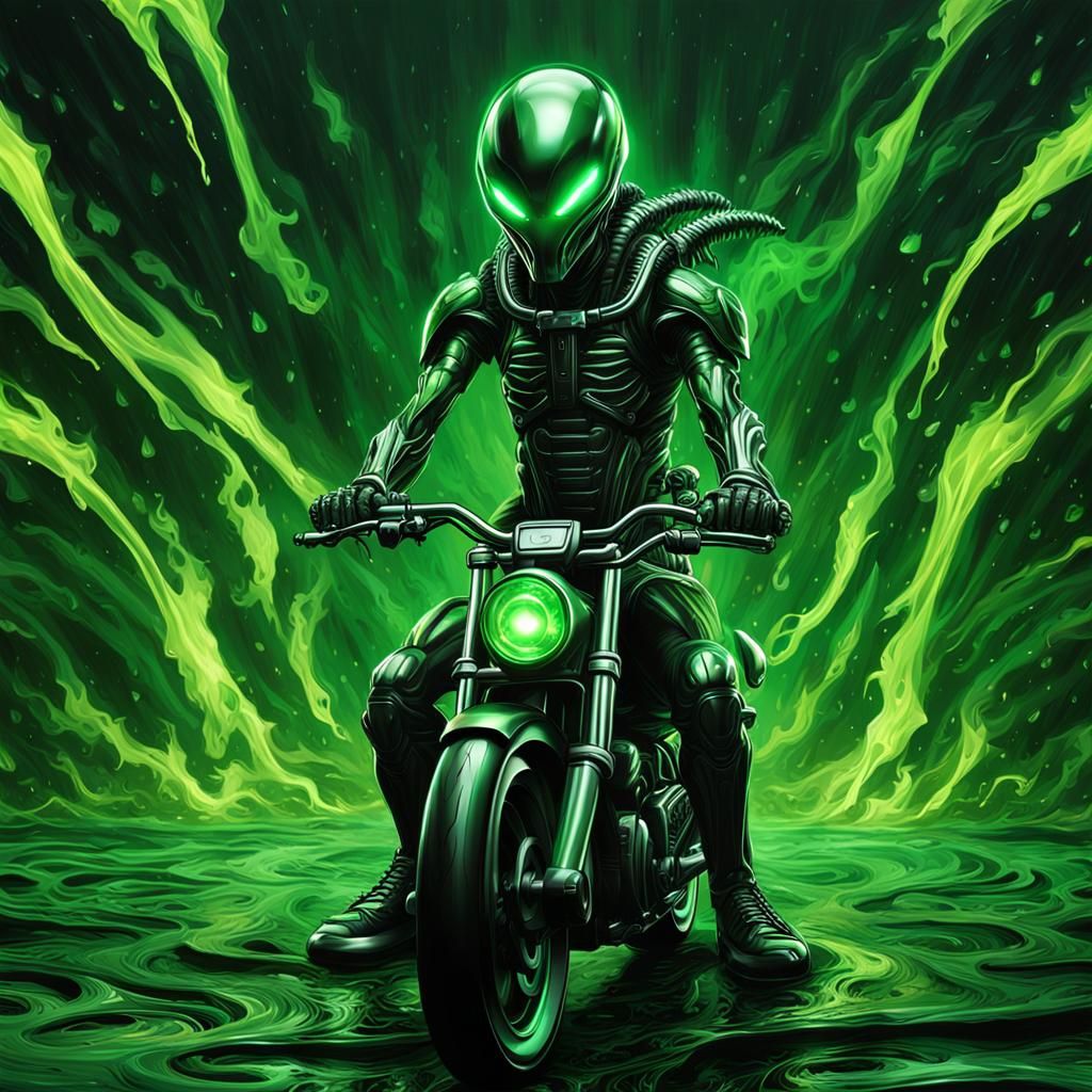 Alien rider - AI Generated Artwork - NightCafe Creator